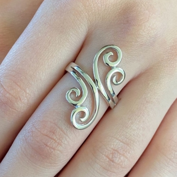 Jewelry | Elegant Swirl Silver Ring | Poshmark